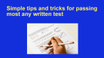 Simple tips and tricks for passing most any written test